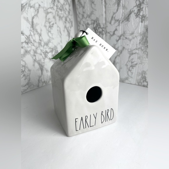 Rae Dunn | Other | Rae Dunn Bird House Early Bird Green Bow By Margenta ...